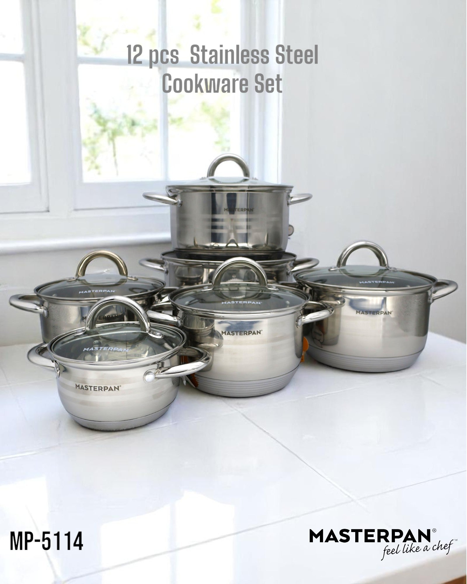 Stainless Steel Cookware Set 12pcs - MP-5114 – MASTERPAN - EU