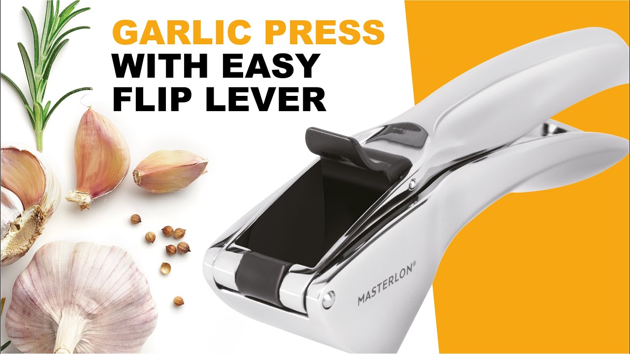 MASTERPAN Garlic Press, Chrome Plated, with Easy Flip Lever – MASTERPAN ...