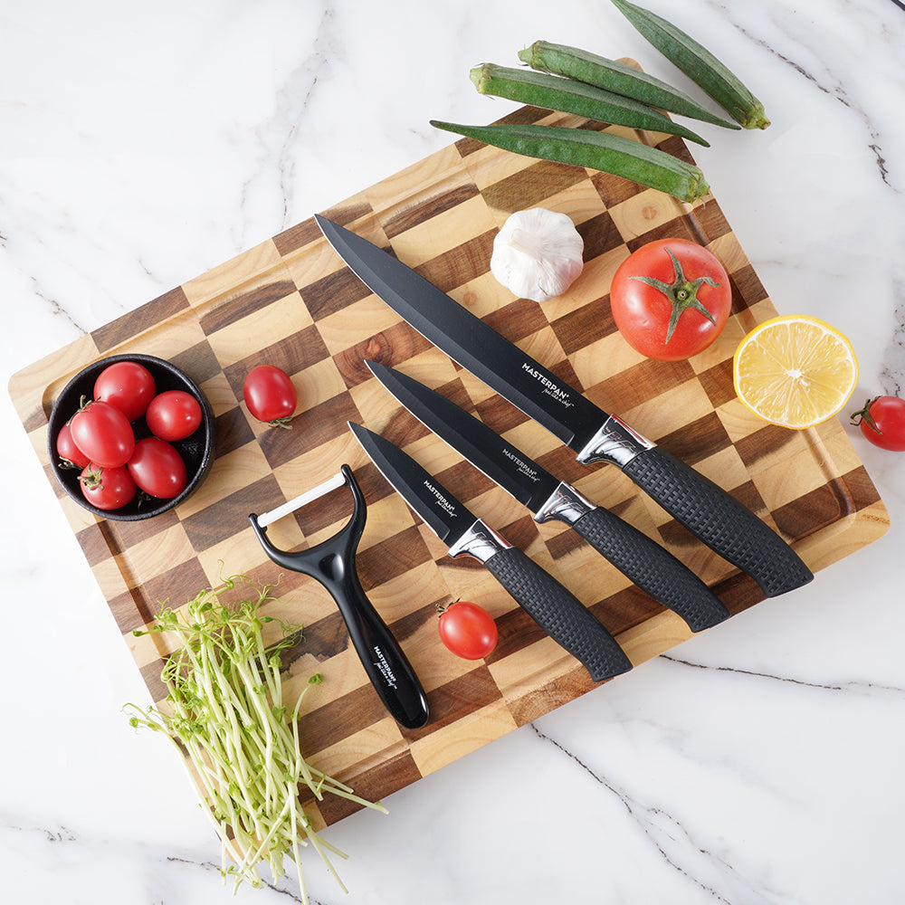 4-Piece Knife Set - MP-5555BLK – MASTERPAN - EU