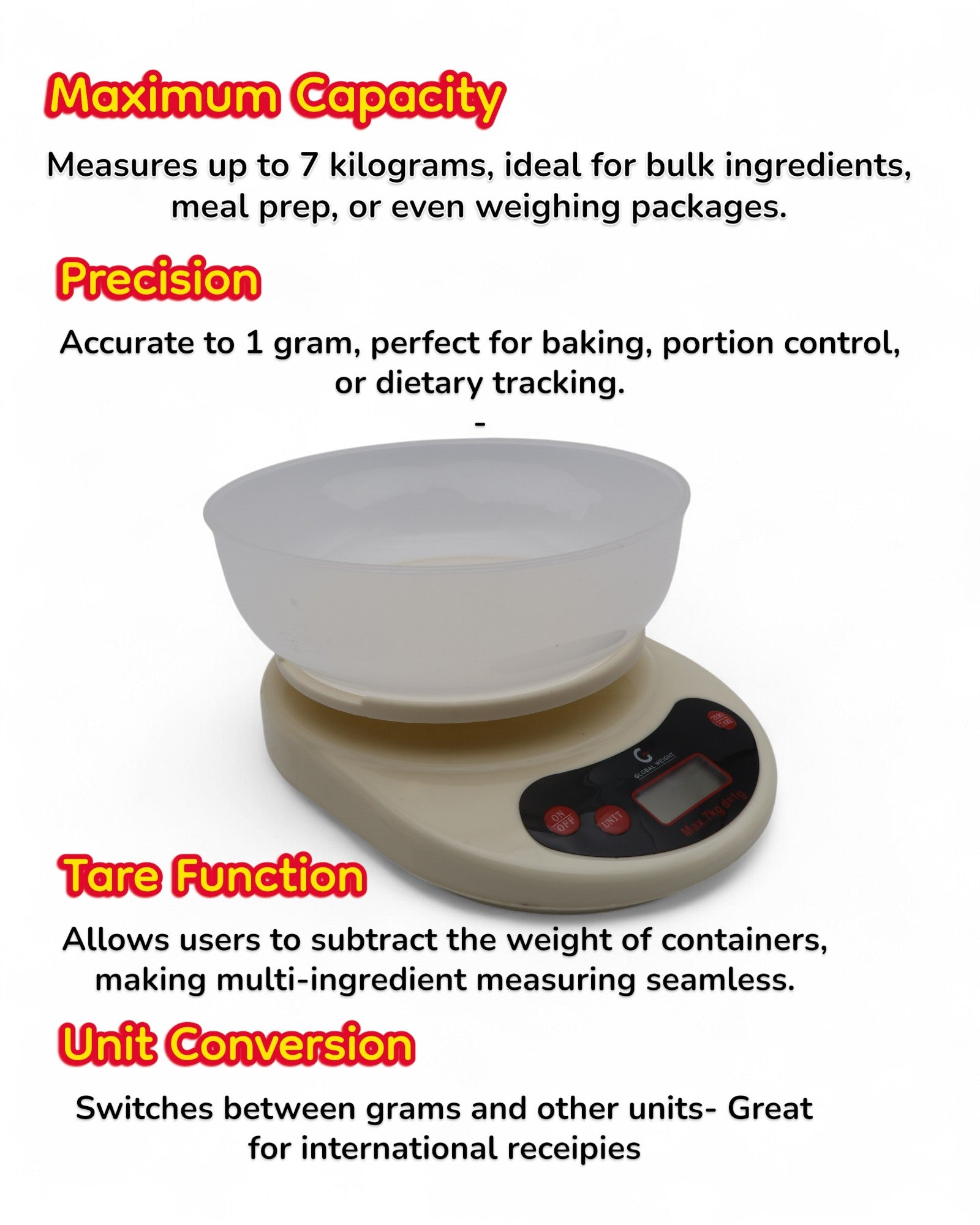 7KG Kitchen Scale - GW-7011 – MASTERPAN - EU